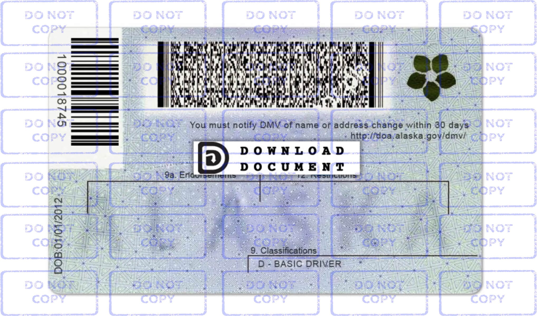 Alaska Driver License Template – EDIT DL