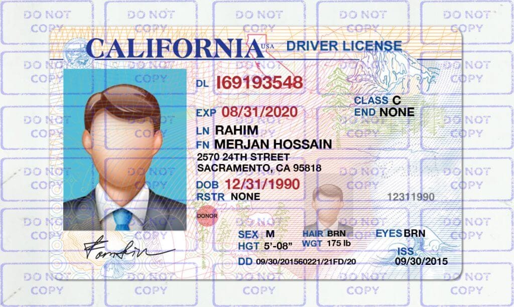 California Driver License Template (V2) – EDIT DL