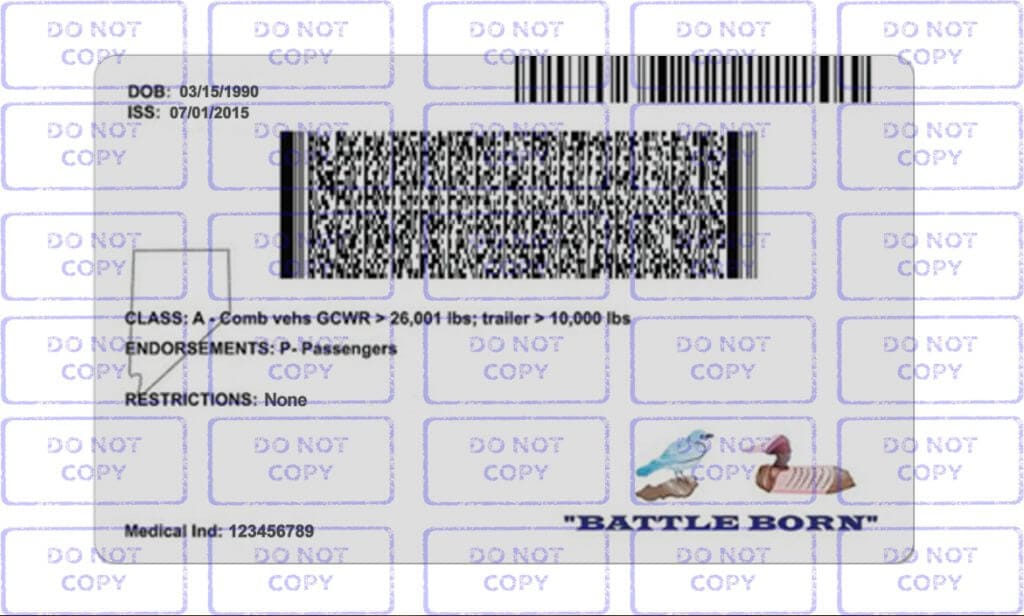 Nevada Driver License Template – EDIT DL