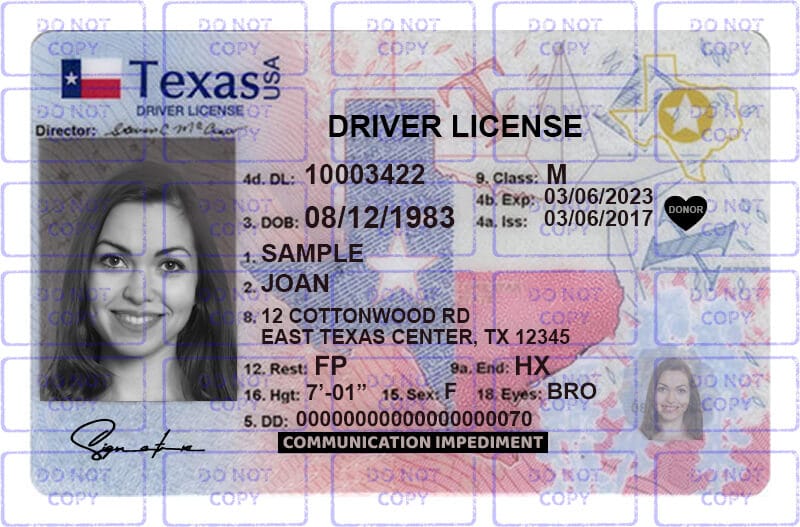 Texas Driver License Template V2 EDIT DL