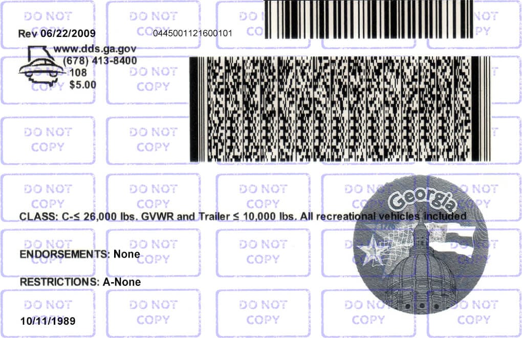 Georgia Driver License Template (V1) – EDIT DL